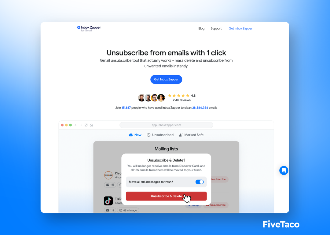 Inbox Zapper | FiveTaco