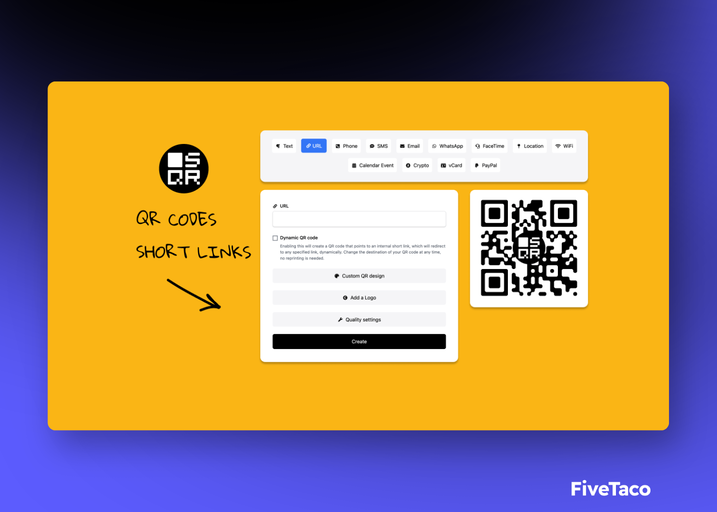 URL QR code generator | FiveTaco