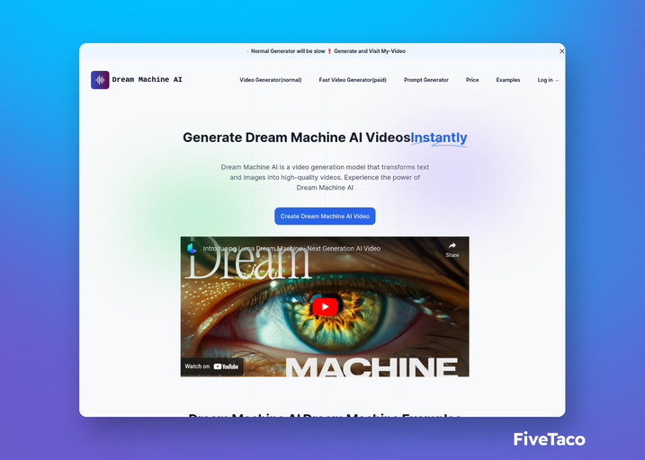 Dream Machine AI | FiveTaco