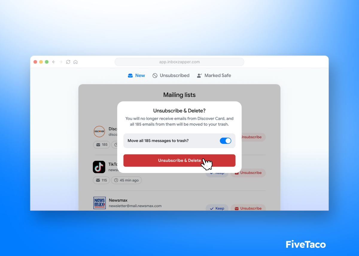 Inbox Zapper | FiveTaco