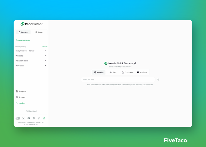 ReadPartner | FiveTaco