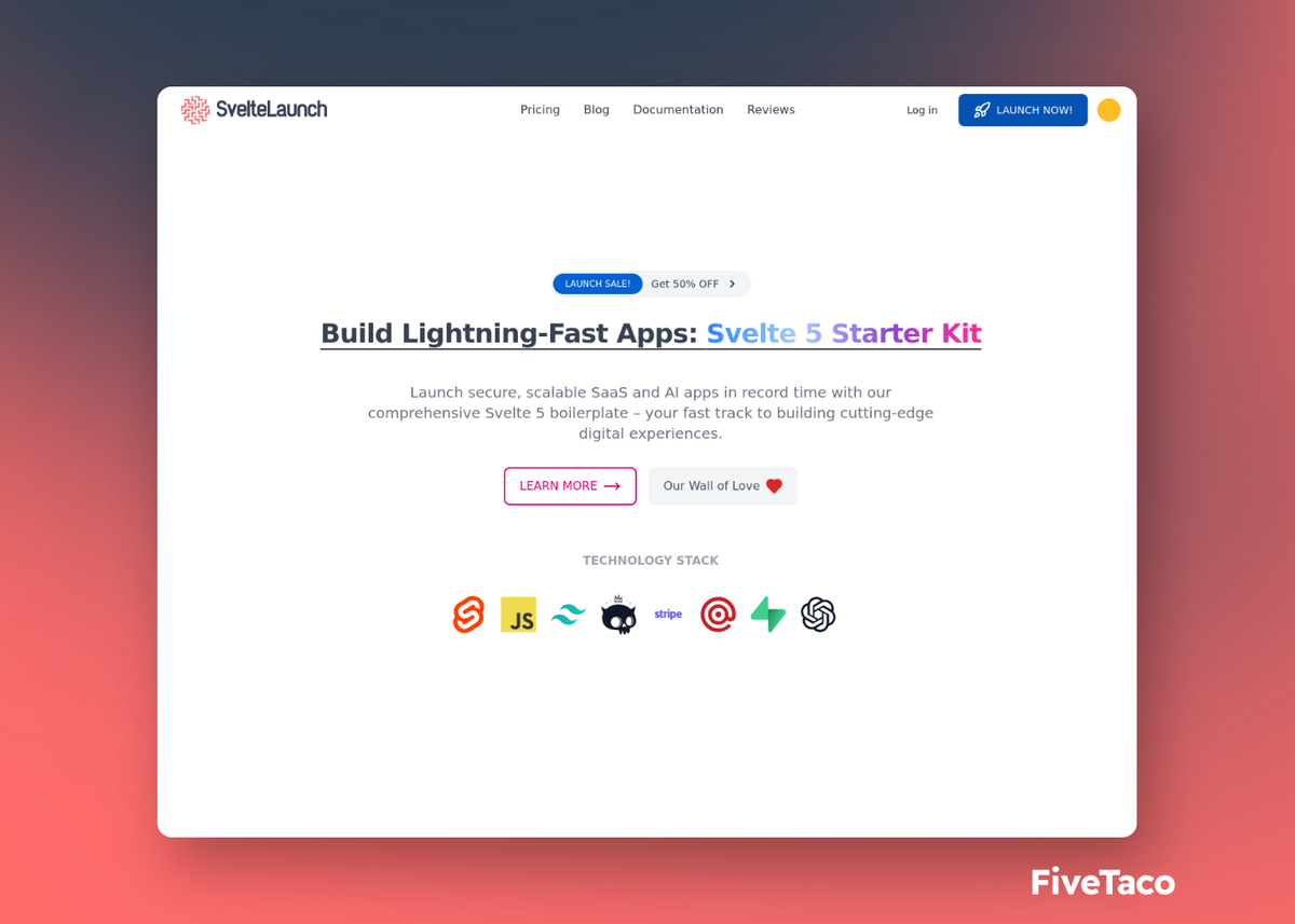 Svelte 5 Starter Kit | FiveTaco
