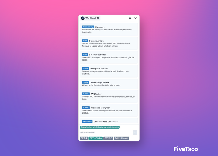 WebWand AI | FiveTaco