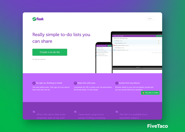 Flask Lists | FiveTaco