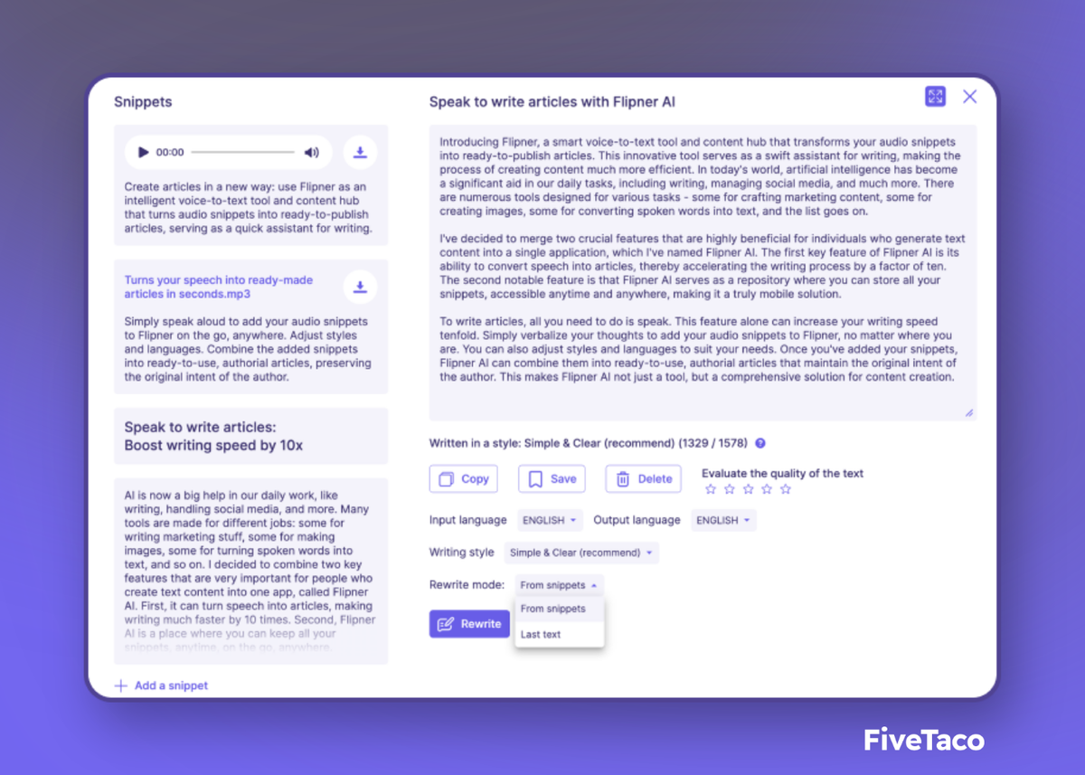 Flipner AI | FiveTaco