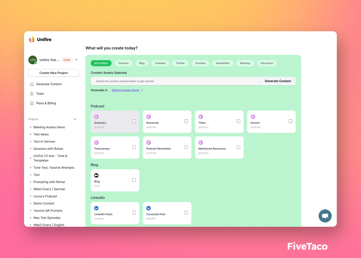 Unifire.ai | FiveTaco