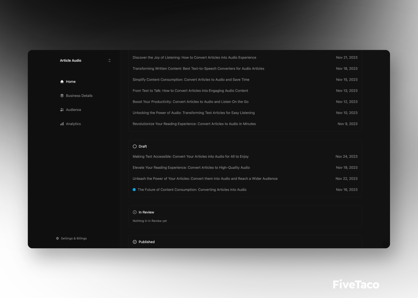 Satellitor | FiveTaco