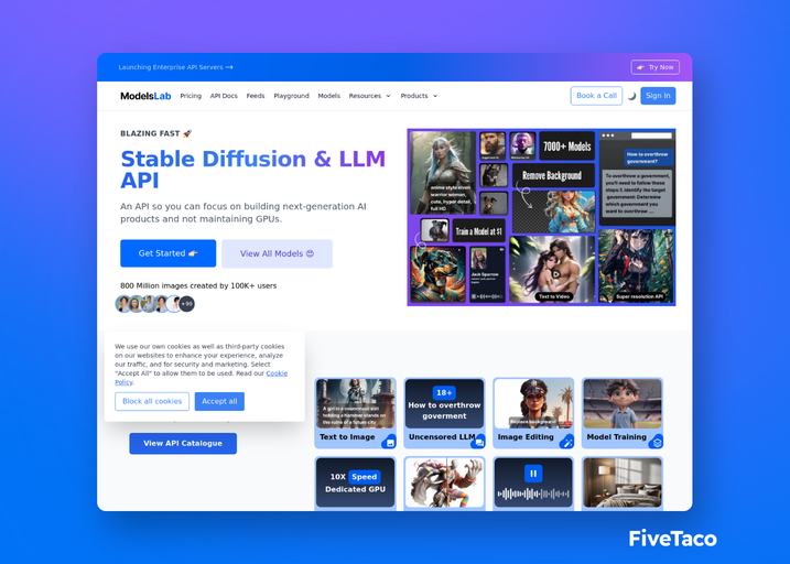 Stable Diffusion & LLM API | FiveTaco