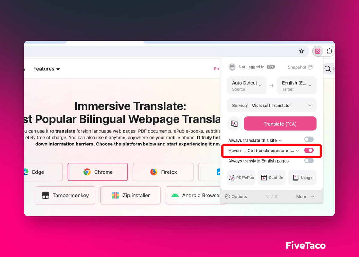 Immersive Translate | FiveTaco