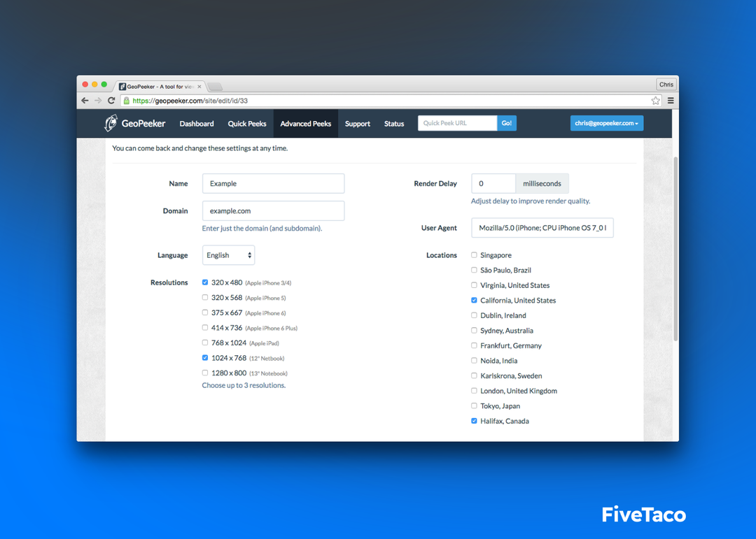 GeoPeeker | FiveTaco