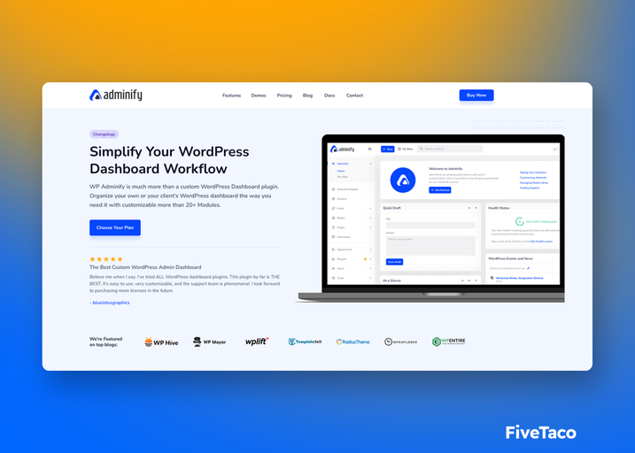 WP Adminify | FiveTaco