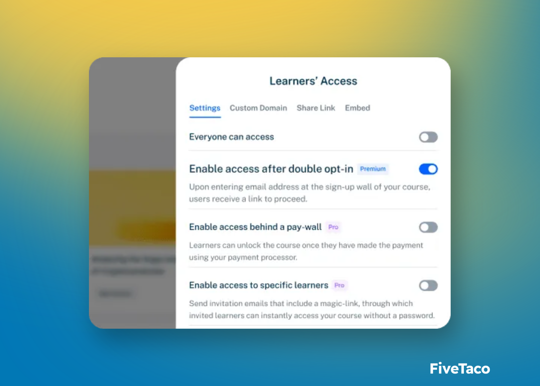 Mini Course Generator | FiveTaco