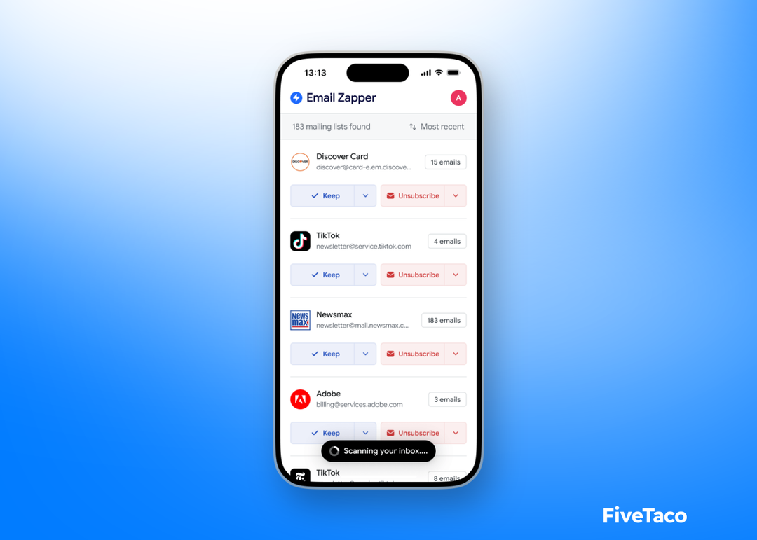 Inbox Zapper | FiveTaco