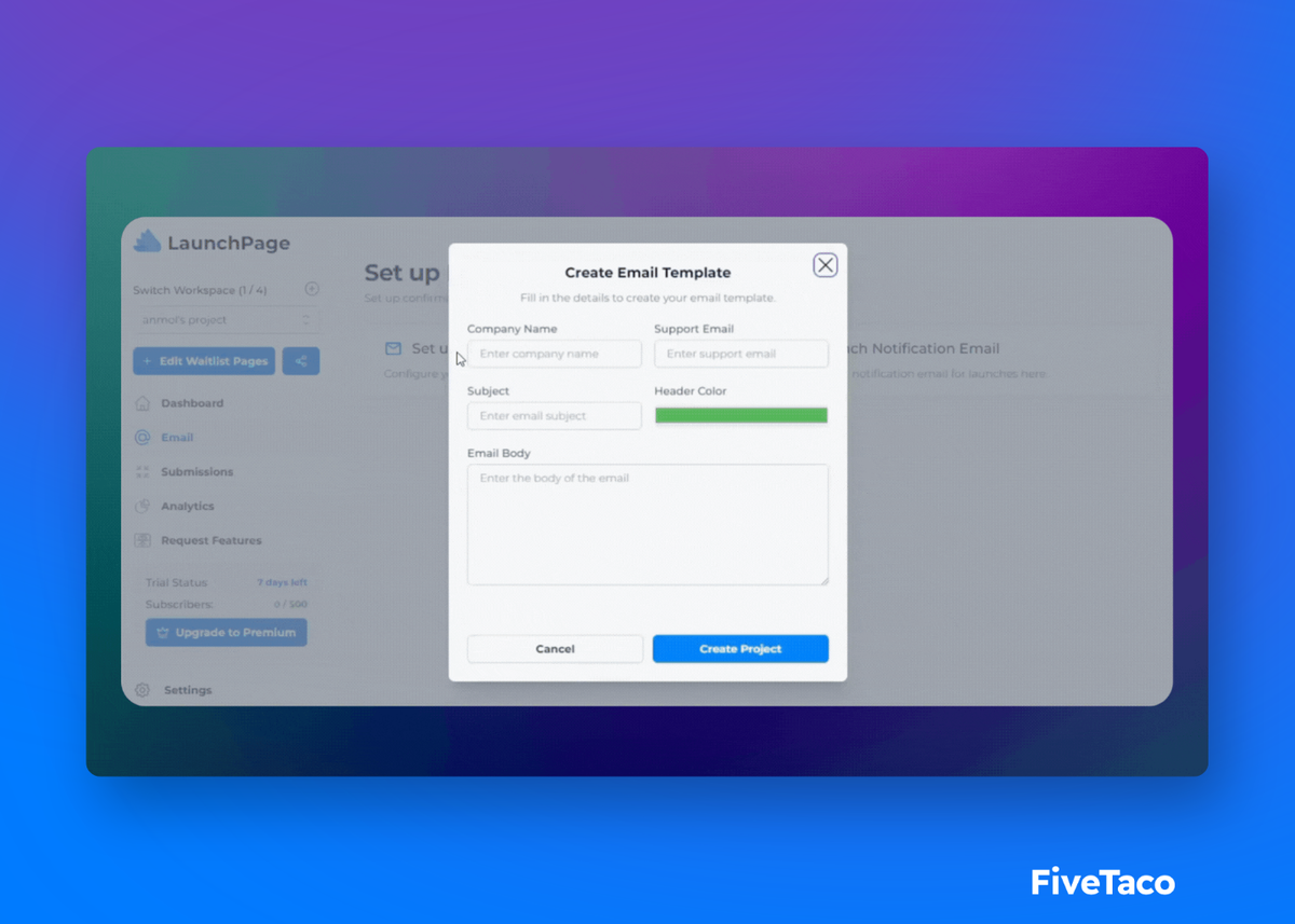 LaunchPage | FiveTaco