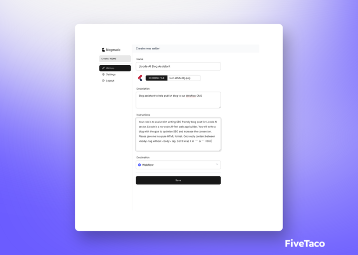 Blogmatic | FiveTaco