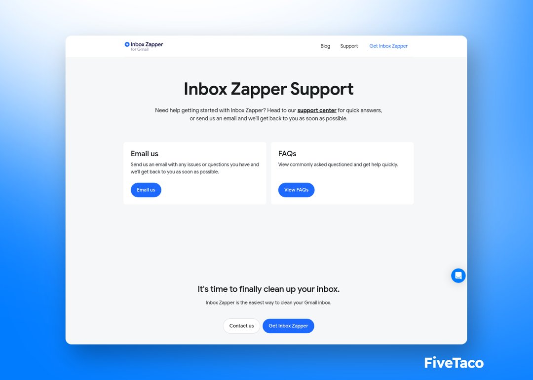 Inbox Zapper | FiveTaco